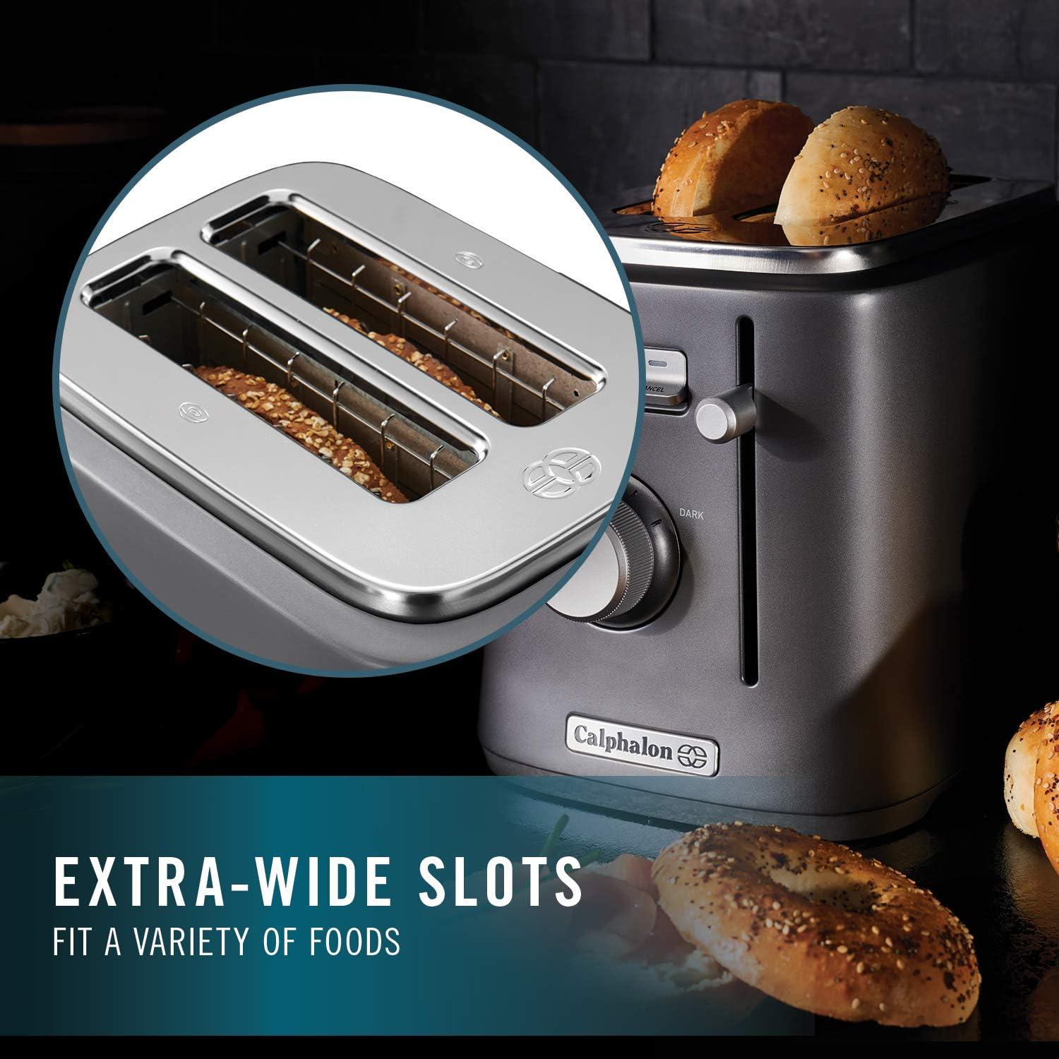 Calphalon 2-Slice Toaster, Precision Control with 6 Shade Settings and ...