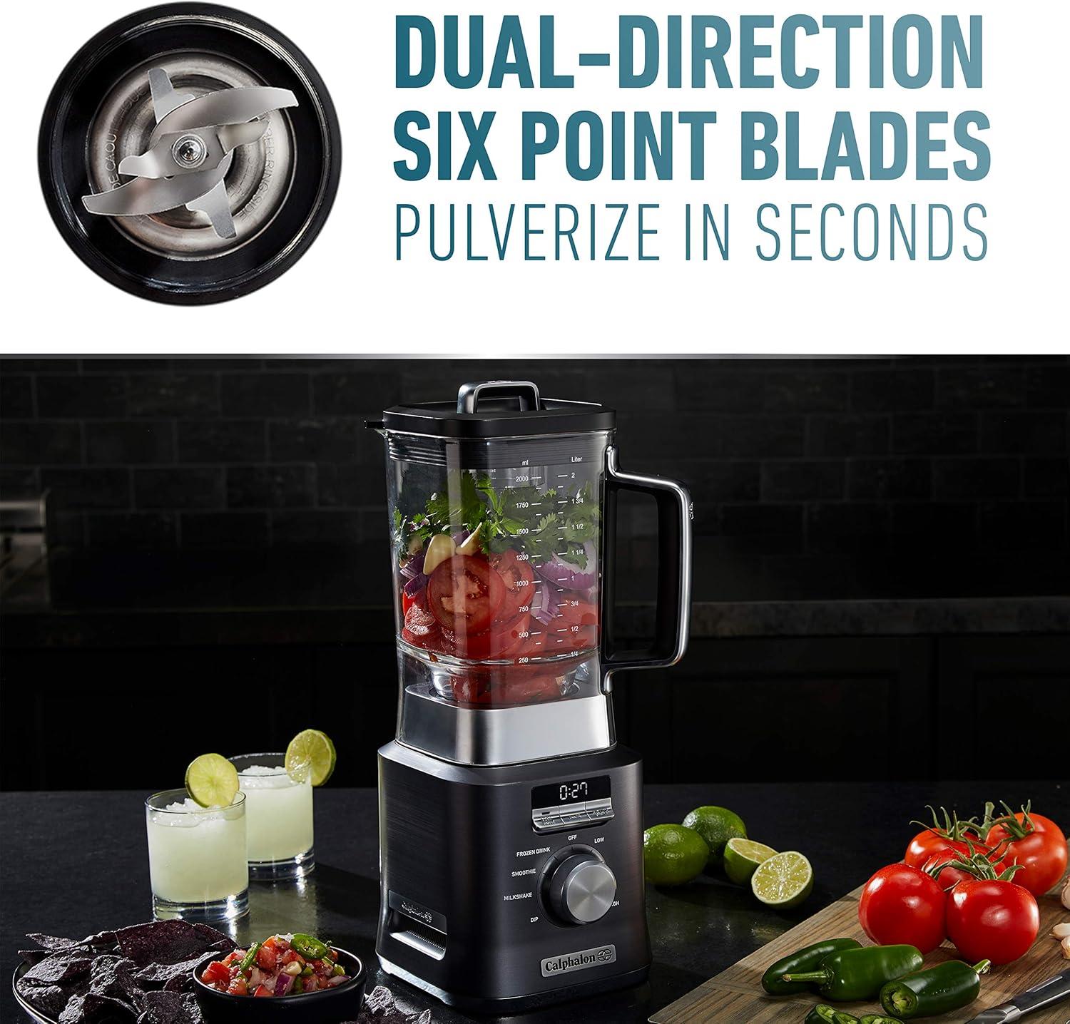 Calphalon Auto-Speed 68 Oz Blender with Blend-N-Go Smoothie Cup and BPA ...