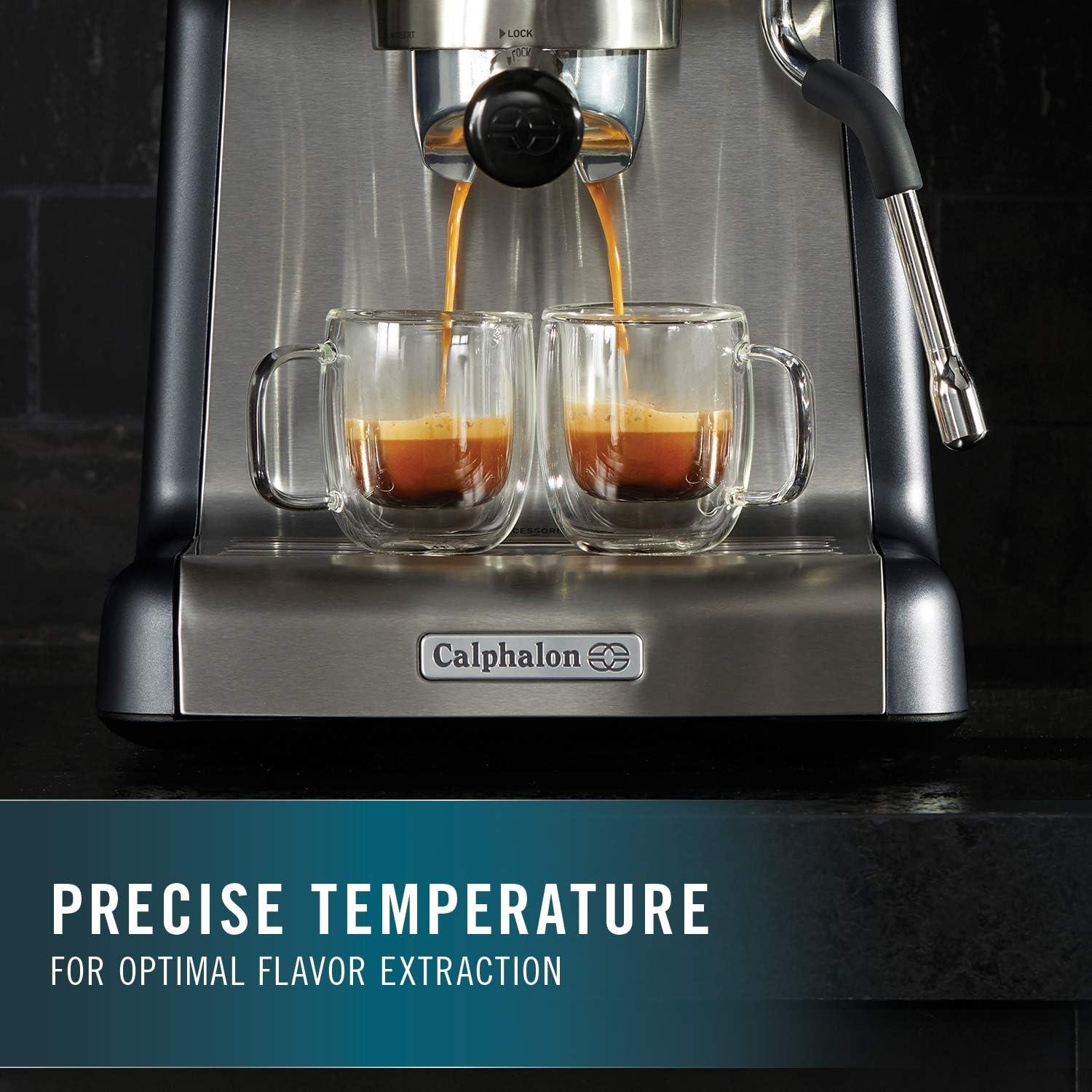 Calphalon BVCLECMP1 Temp iQ Espresso Machine with Steam Wand, Stainless ...
