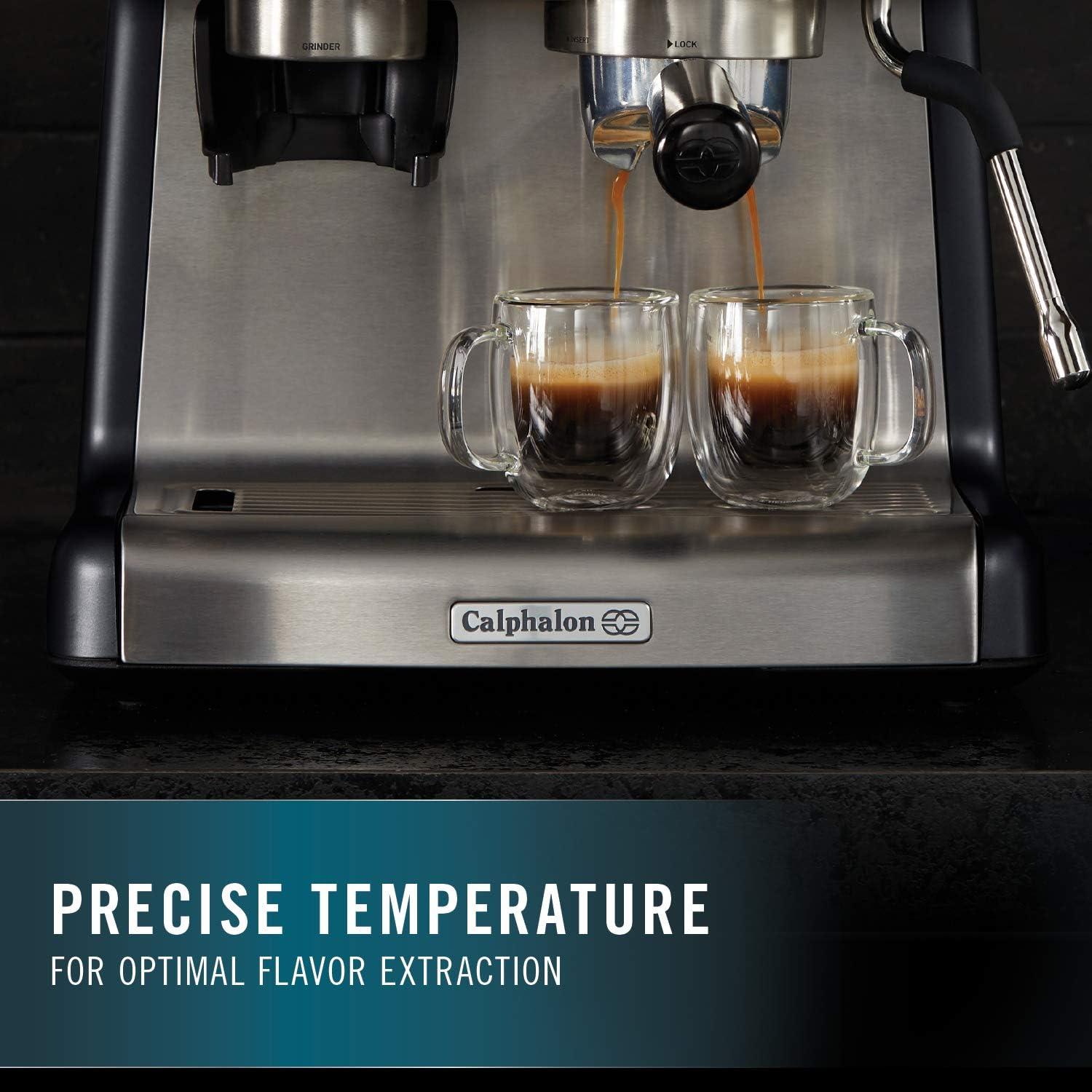 Calphalon BVCLECMP1 Temp iQ Espresso Machine with Steam Wand, Stainless ...