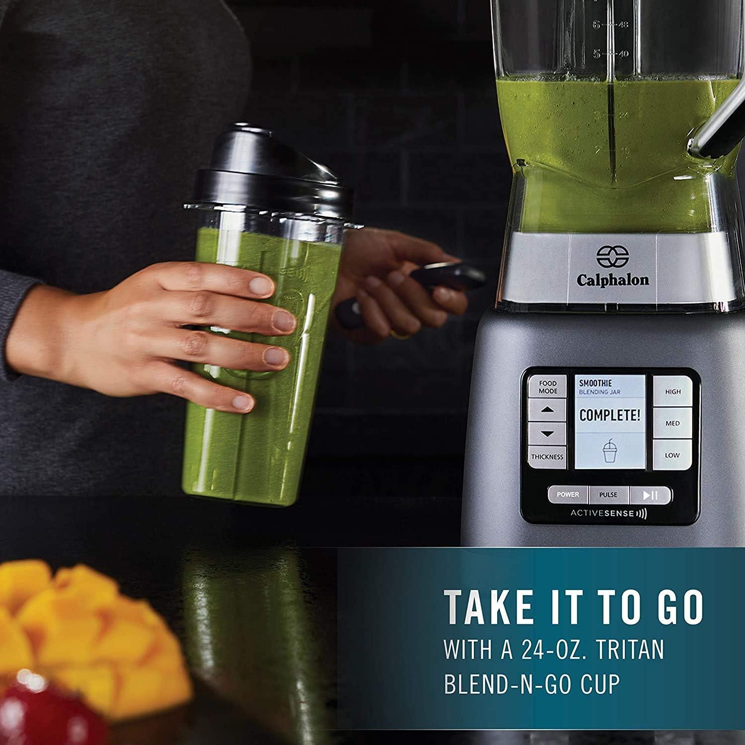 Calphalon Blender, 24-Oz Portable Blend-n-Go Smoothie Cup, ActiveSense ...
