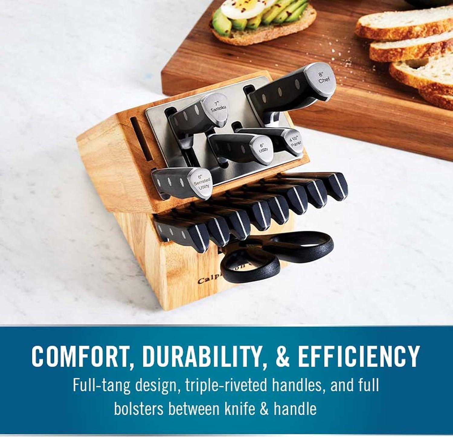 Calphalon Classic Self-Sharpening Cutlery Knife Block Set with SharpIN ...