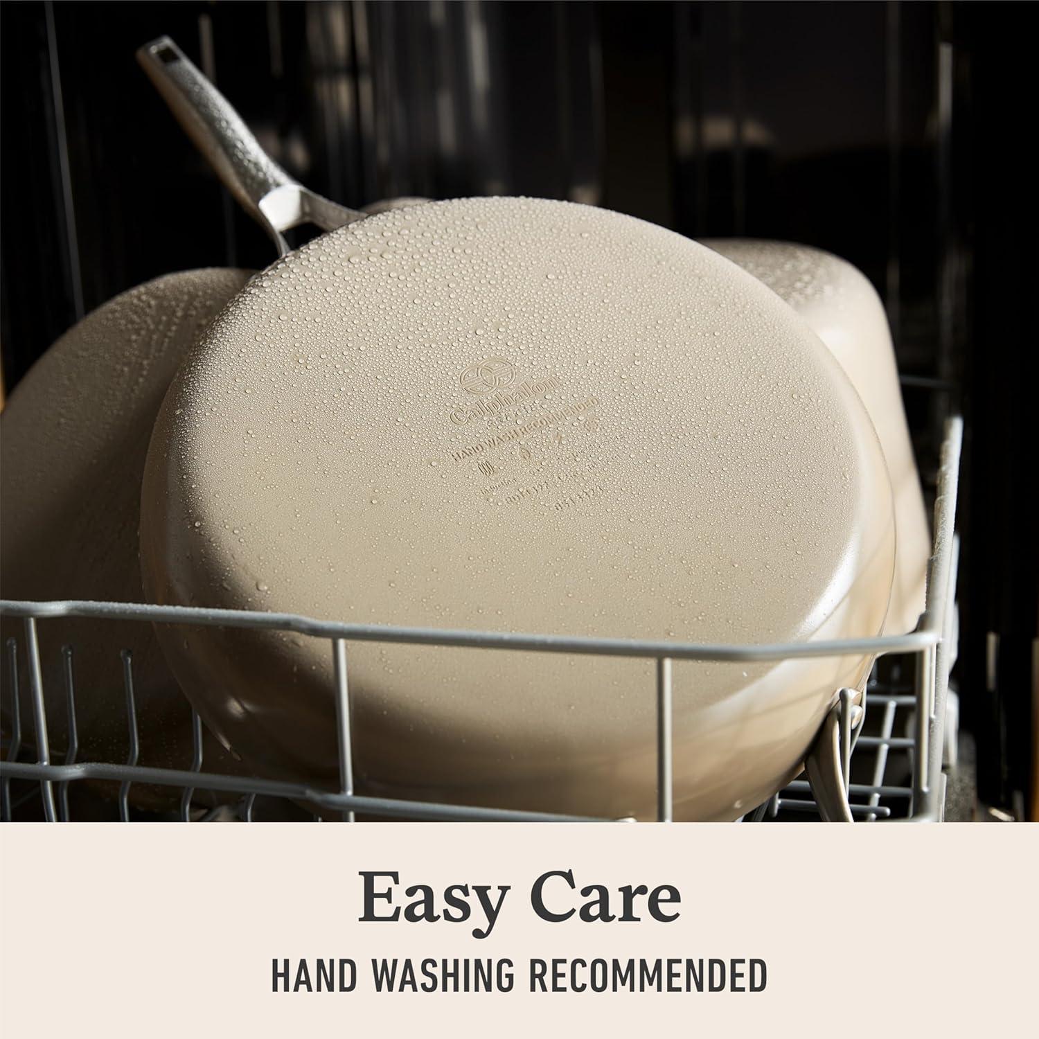 Calphalon® Premier Ceramic Nonstick 12″ Frying Pan with Lid, Mushroom ...