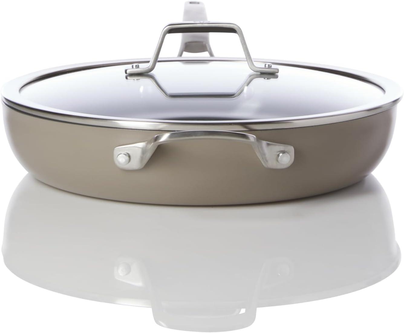 Calphalon® Premier Ceramic Nonstick 12″ Frying Pan with Lid, Mushroom ...