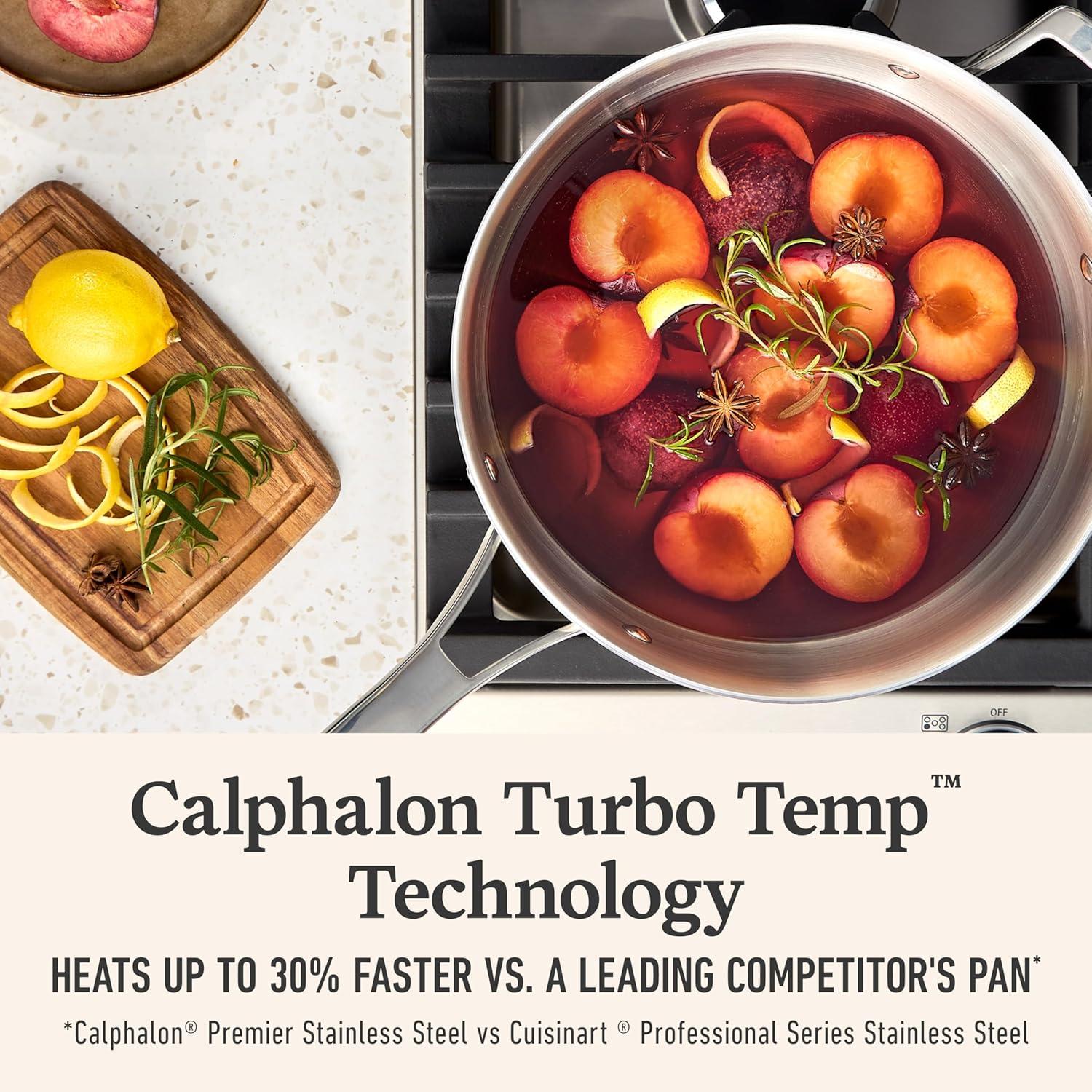 Calphalon Premier Polished 5-Ply Stainless Steel Cookware Set w/Turbo ...
