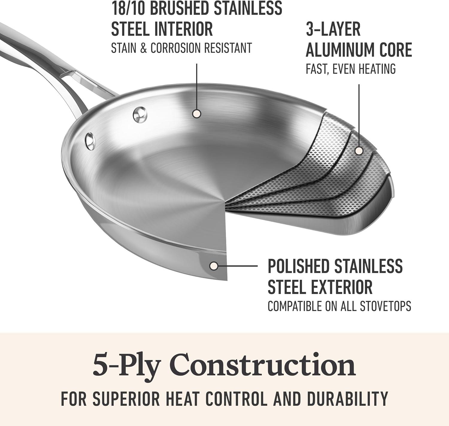 Calphalon Premier Polished 5-Ply Stainless Steel Cookware Set w/Turbo ...