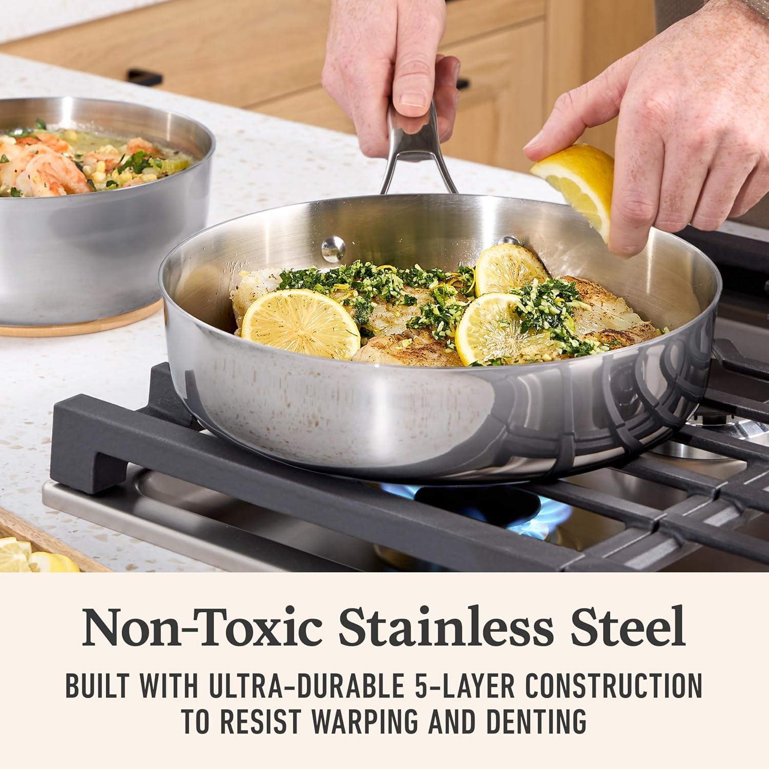 Calphalon Premier Polished 5-Ply Stainless Steel Cookware Set w/Turbo ...