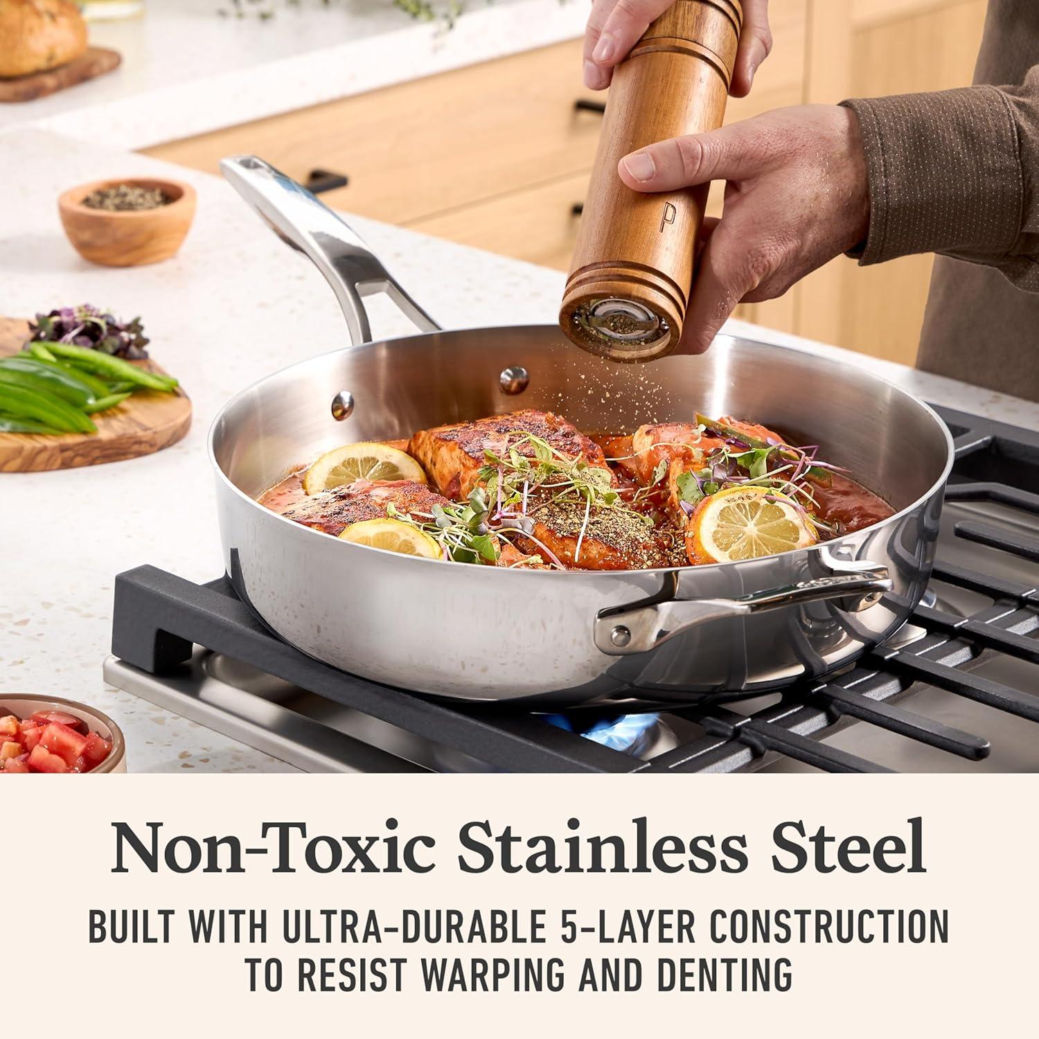 Calphalon Premier Polished 5-Ply Stainless Steel Cookware Set w/Turbo ...