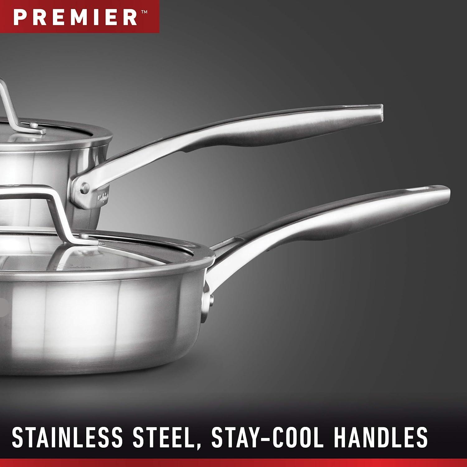 Calphalon Premier Polished 5-Ply Stainless Steel Cookware Set w/Turbo ...