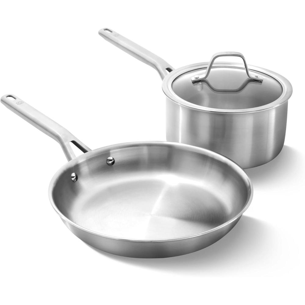 Calphalon Premier Brushed 5-Ply Stainless Steel Cookware Set w/Turbo ...