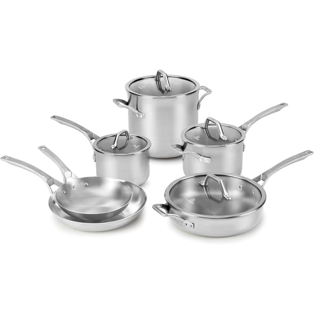 Calphalon Premier Polished 5-Ply Stainless Steel Cookware Set w/Turbo ...